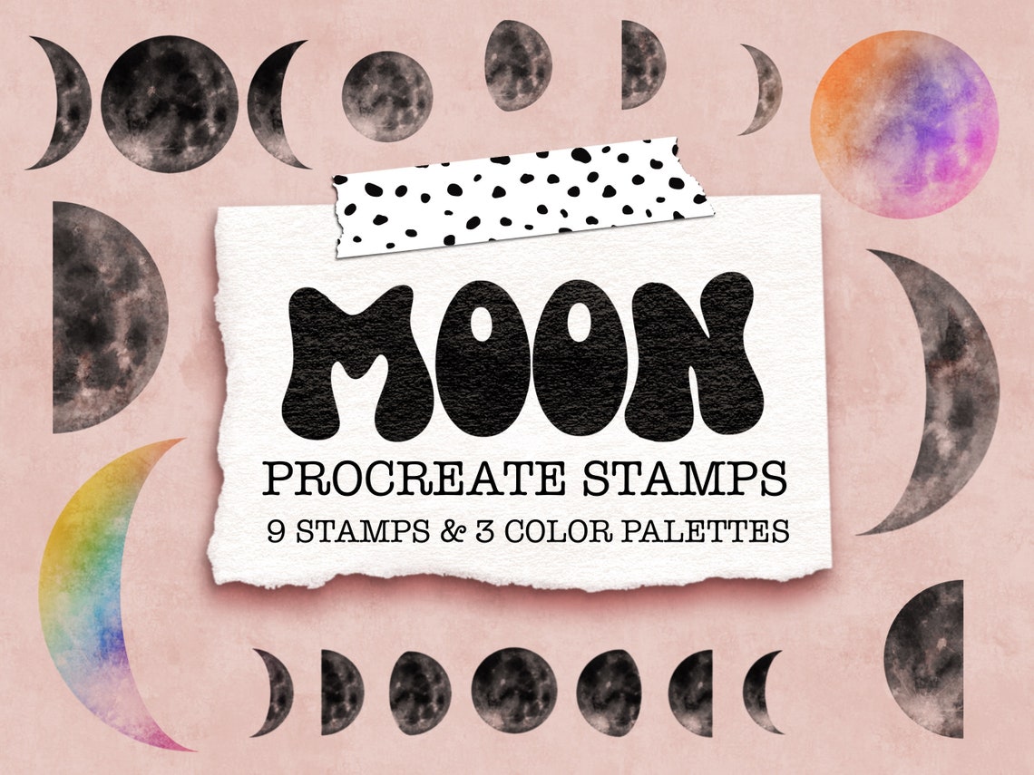 Procreate Stamps Moon Phase Stamps Celestial Procreate - Etsy