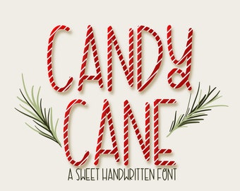 Candy Cane Font - Etsy