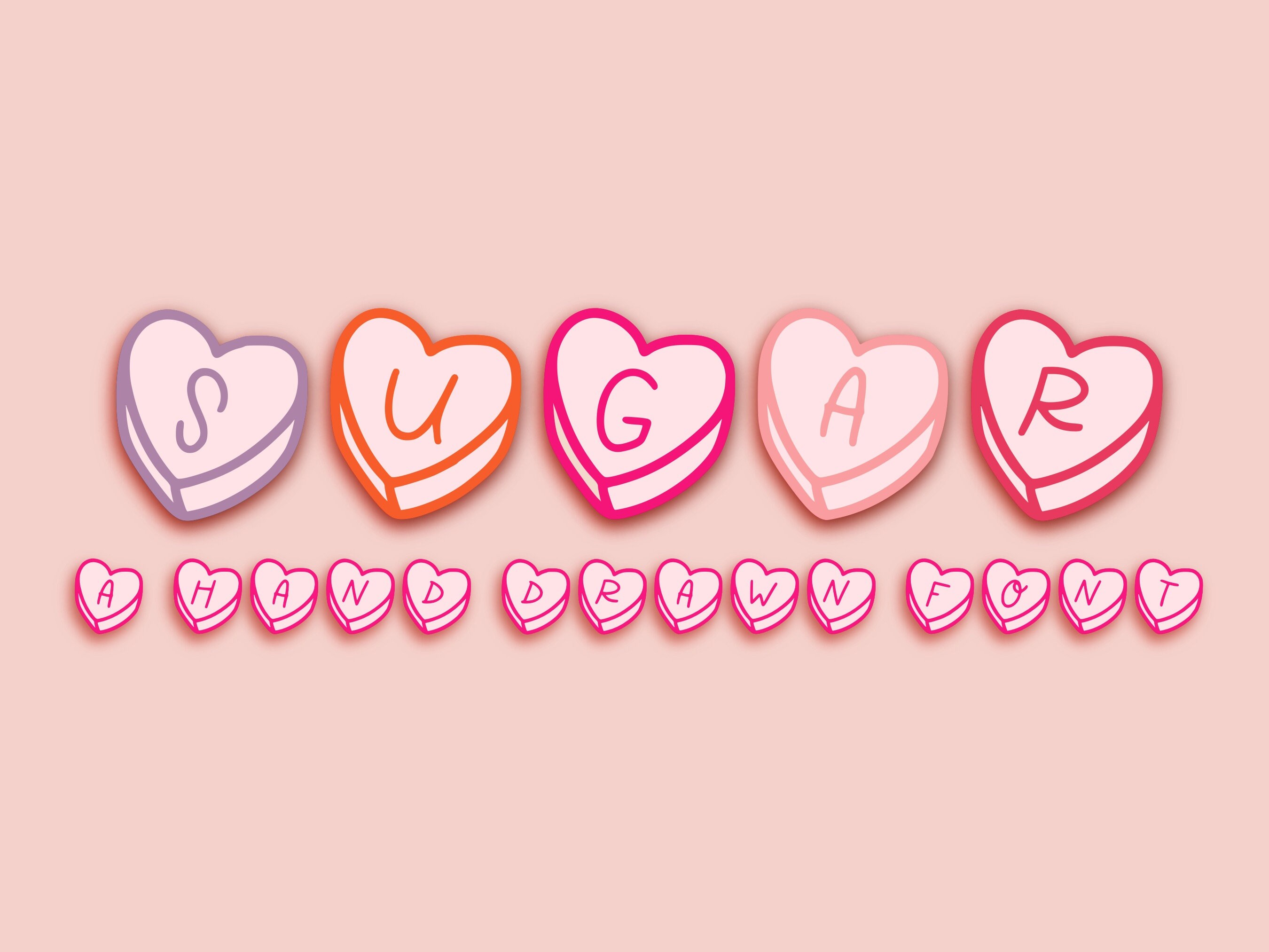 Heart Shape Font Cute Font Happy Fonts Candy Hearts Font | Etsy