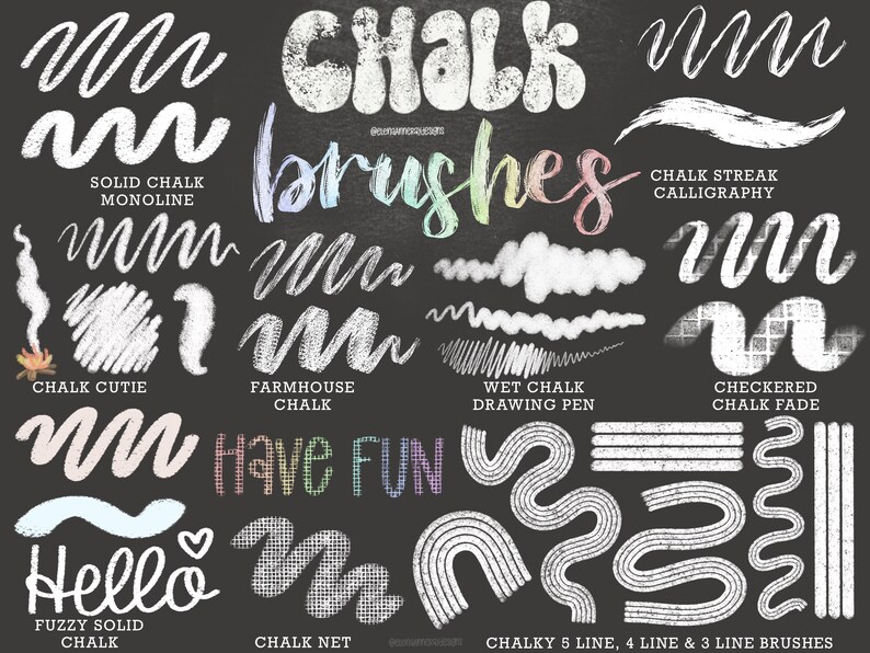 Procreate Chalk Brushsets: Realistic Art, Lettering, Texture Brushes ...