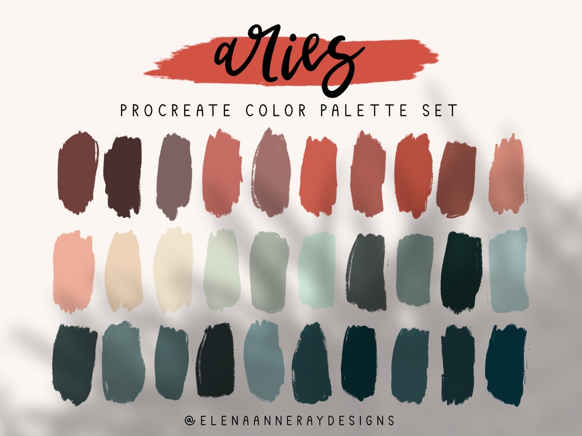 3 Procreate Color Palettes Aries Aesthetic Aries Colors - Etsy