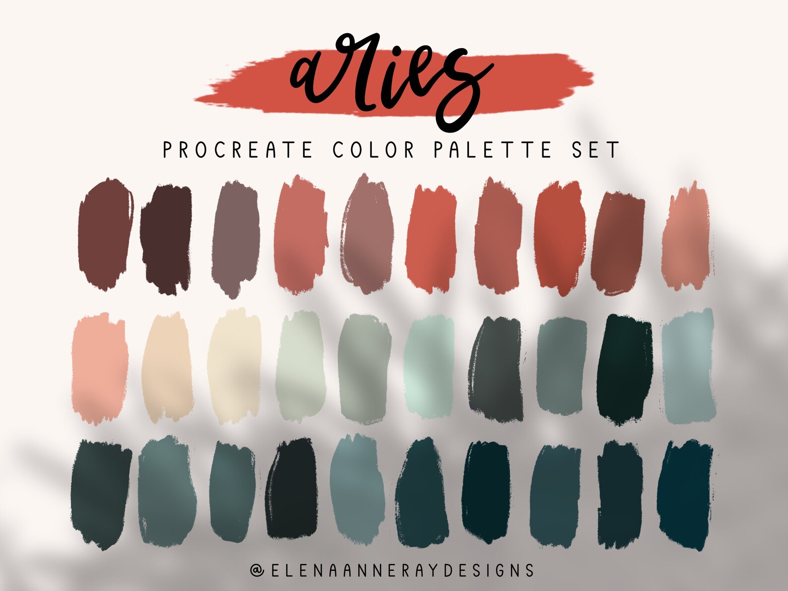 3 Procreate Color Palettes Aries Aesthetic Aries Colors - Etsy
