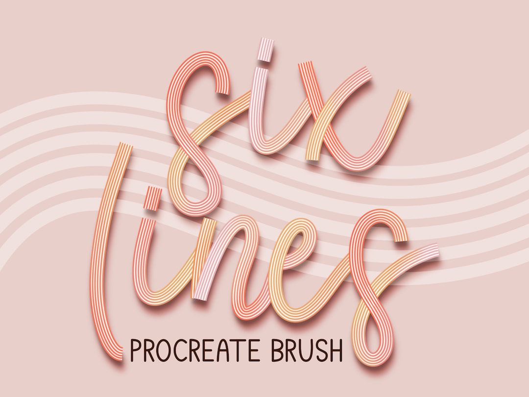 Procreate Brush, Six Line Brush, Monoweight Brush, Multi Line Lettering ...