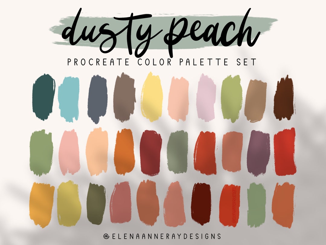 3 Procreate Color Palettes, Dusty Peach Procreate Color Palette, Soft ...
