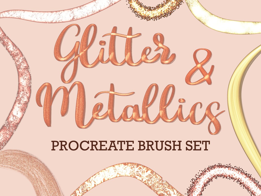 21 Glitter Procreate Brushes | Metallic Procreate Texture | Gold ...