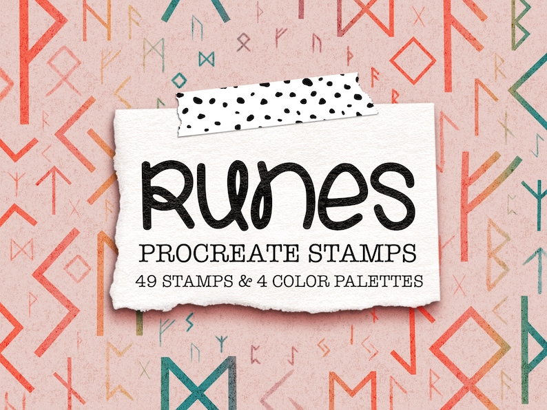 Futhark Runes Procreate Stamp Brushsets and Color Palette Bundle - Etsy