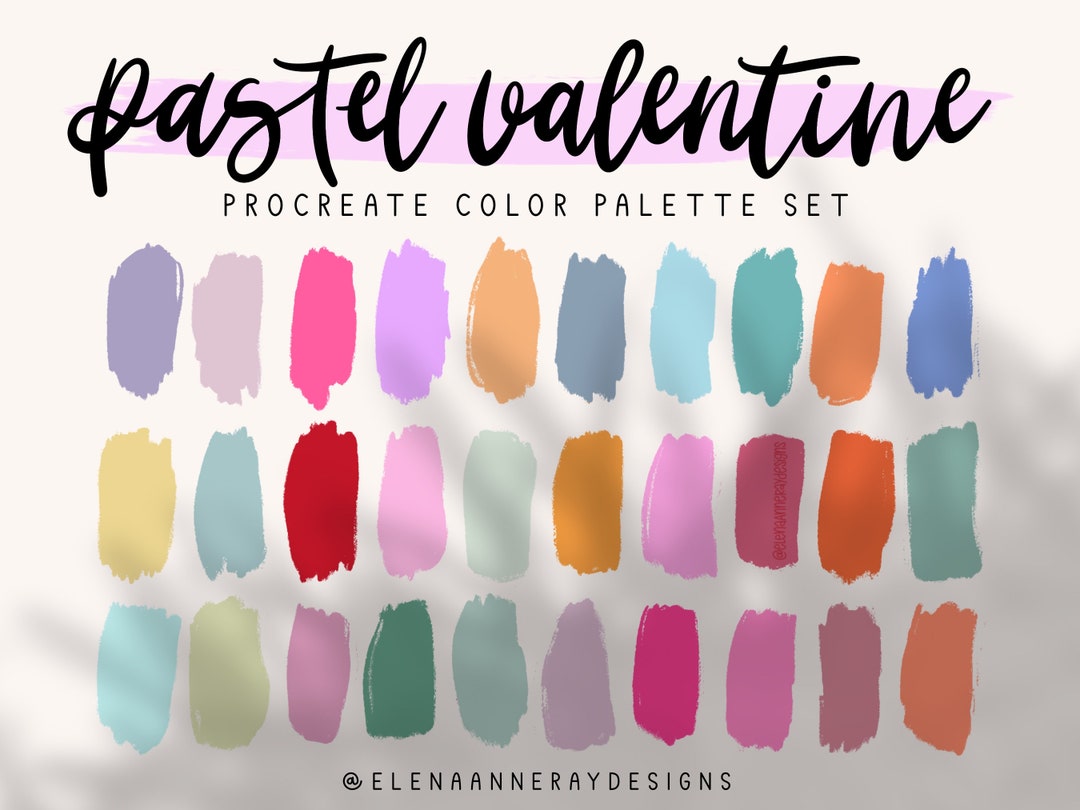 Pastel Valentine Procreate Color Palette Bundle - Etsy