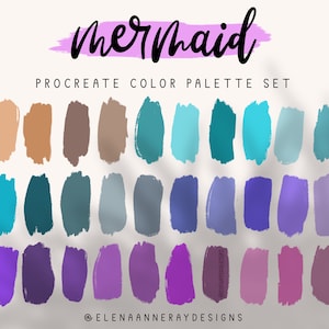 6 Procreate Color Palettes, Mermaid Procreate Color Palette, Ocean ...