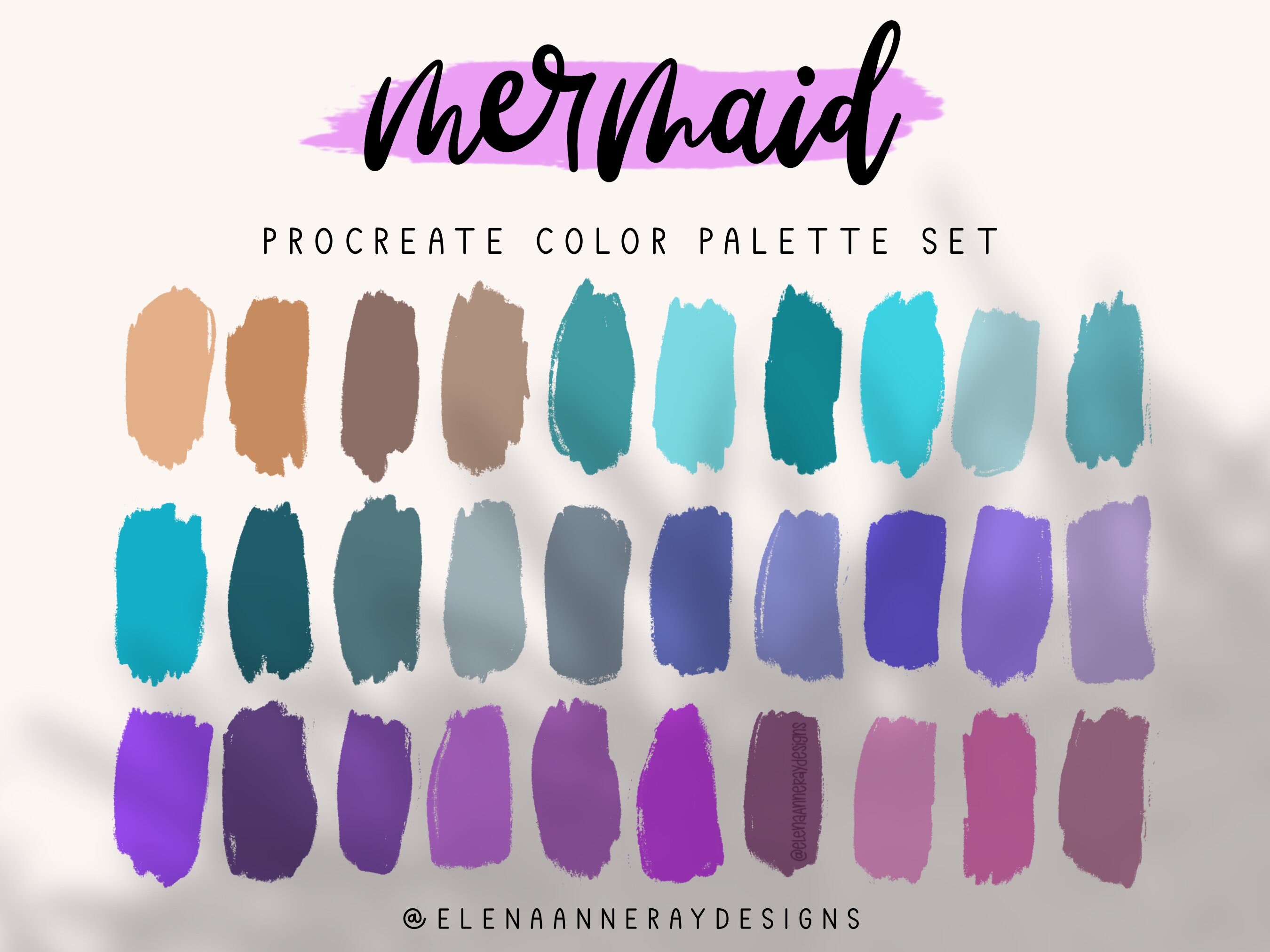 6 Procreate Color Palettes Mermaid Procreate Color Palette - Etsy