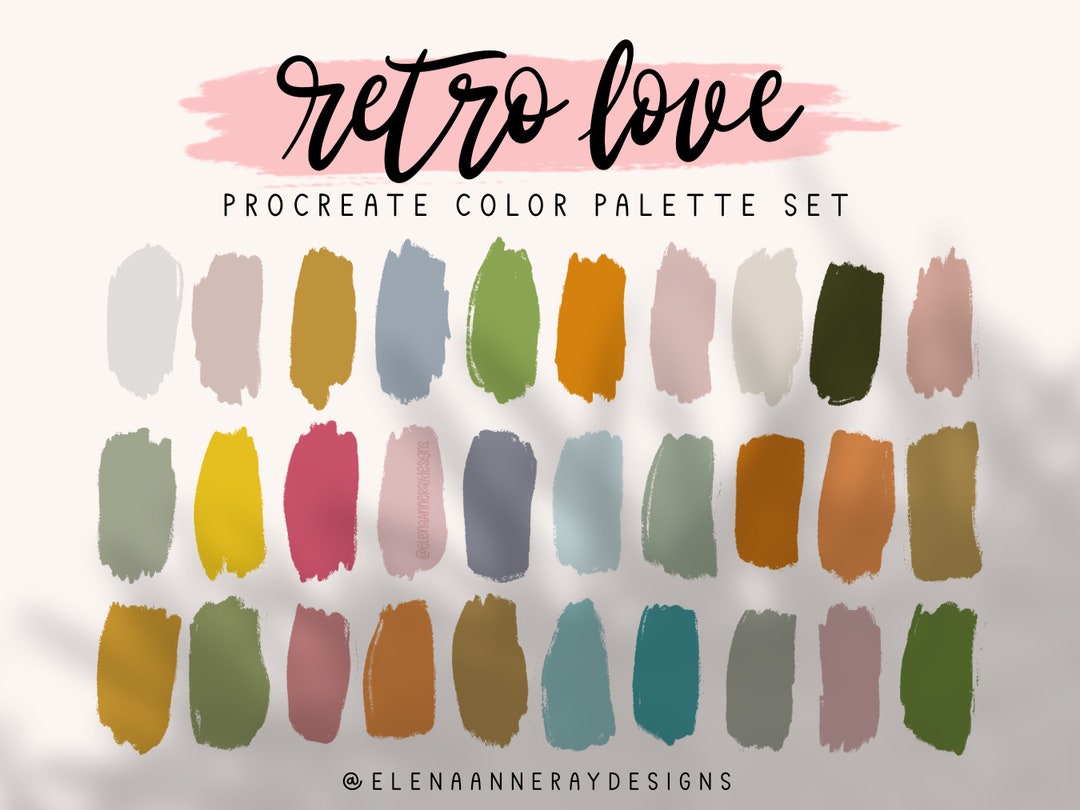 Retro Color Palette Set | Boho Procreate Color Palette | Pastel Colors ...