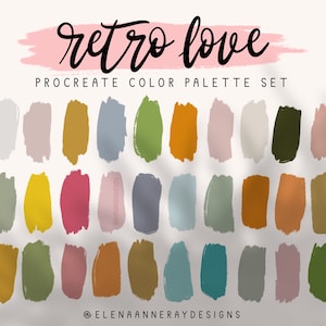 Retro Color Palette Set | Boho Procreate Color Palette | Pastel Colors ...