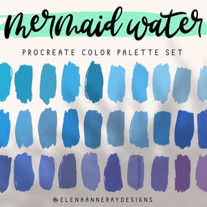 6 Procreate Colors, Mermaid Water Procreate Color Palette Bundle, Ocean ...