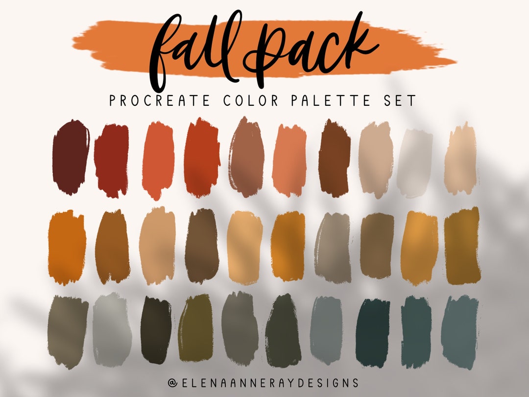 5 Fall Procreate Color Palettes: Gradient Autumn Colors (digital ...