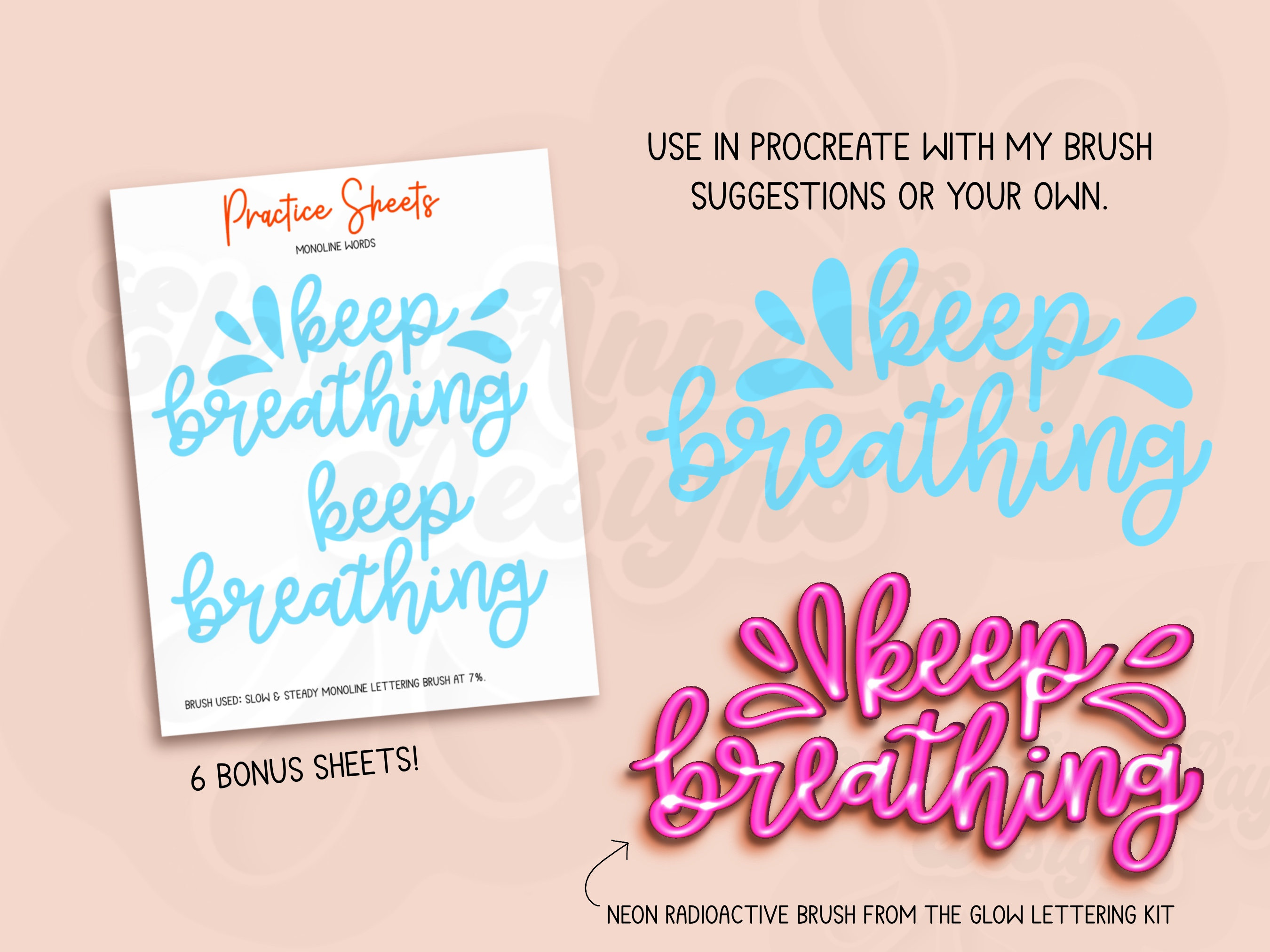 Basic Lettering Sheets Beginner Lettering Workbook Procreate - Etsy