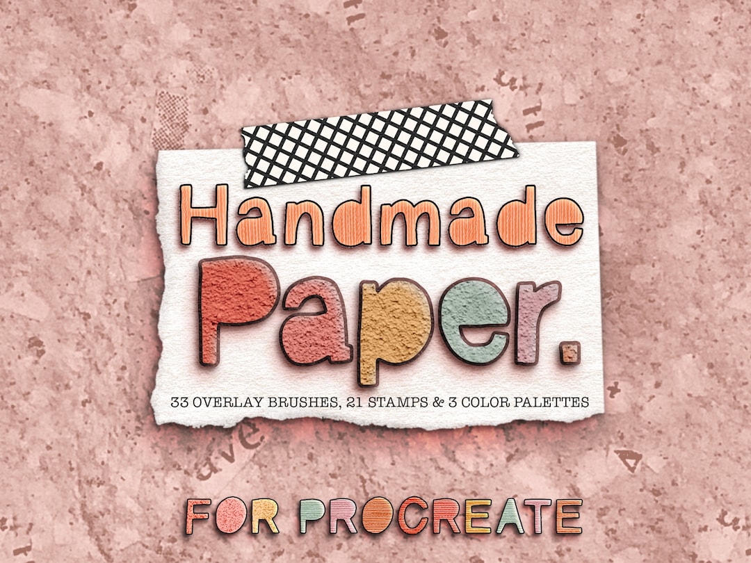 33 Handmade Paper Overlay Procreate Brushes, Seed Paper Texture, Paper ...