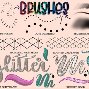 103 Procreate Lettering Brushes, Procreate Beginner Kit, Glitter Brush ...