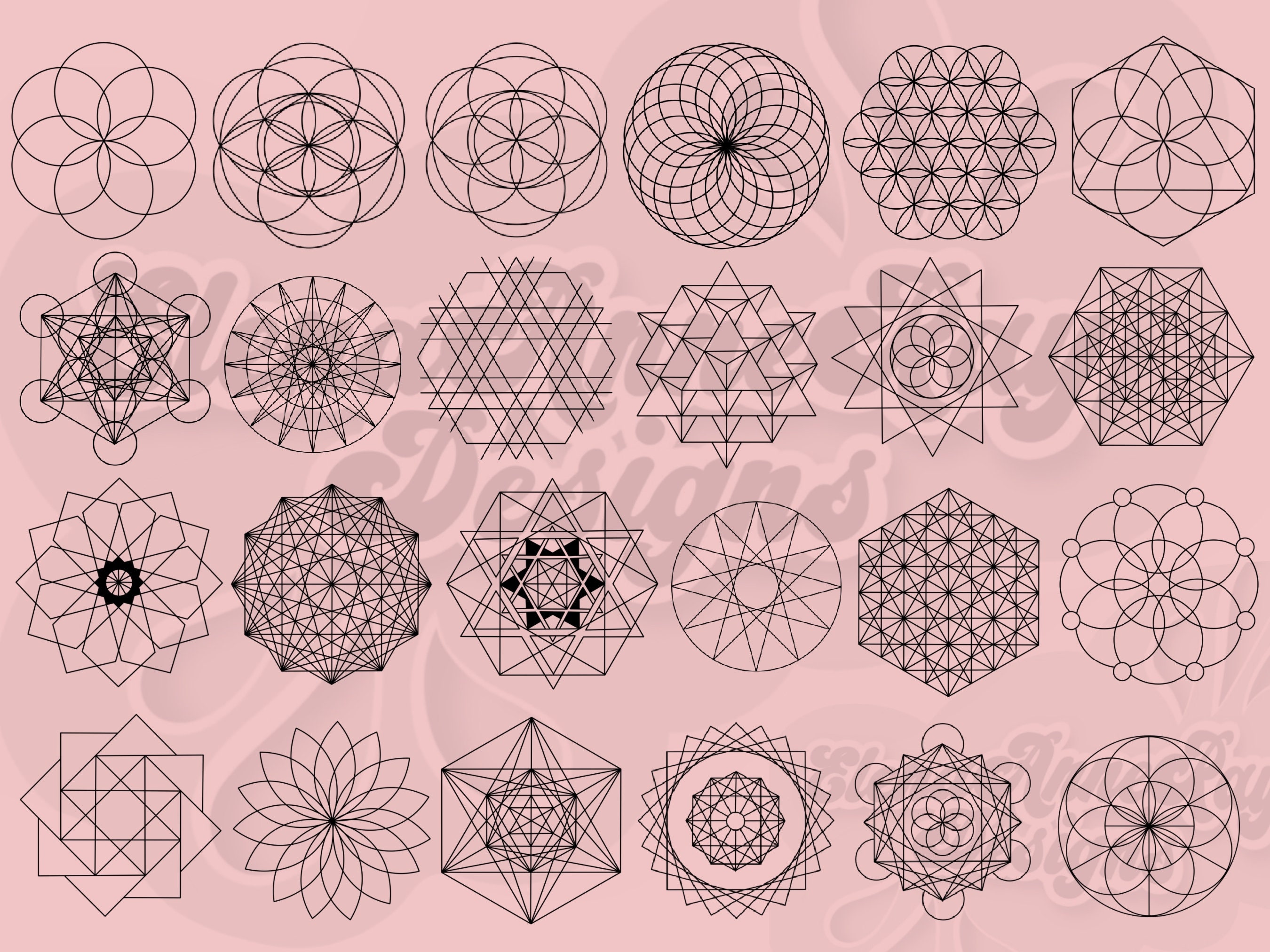 Procreate Stamps Sacred Geometry Geometric Shapes Shape - Etsy