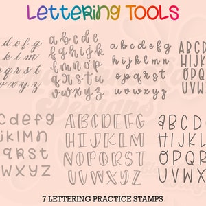 Basic Lettering Brushes, Beginner Procreate Bundle, Procreate Grid Builder, Glitter Brush ...