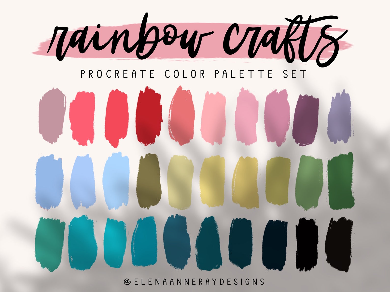 4 Procreate Color Palettes Rainbow Crafts Vivid Colors - Etsy