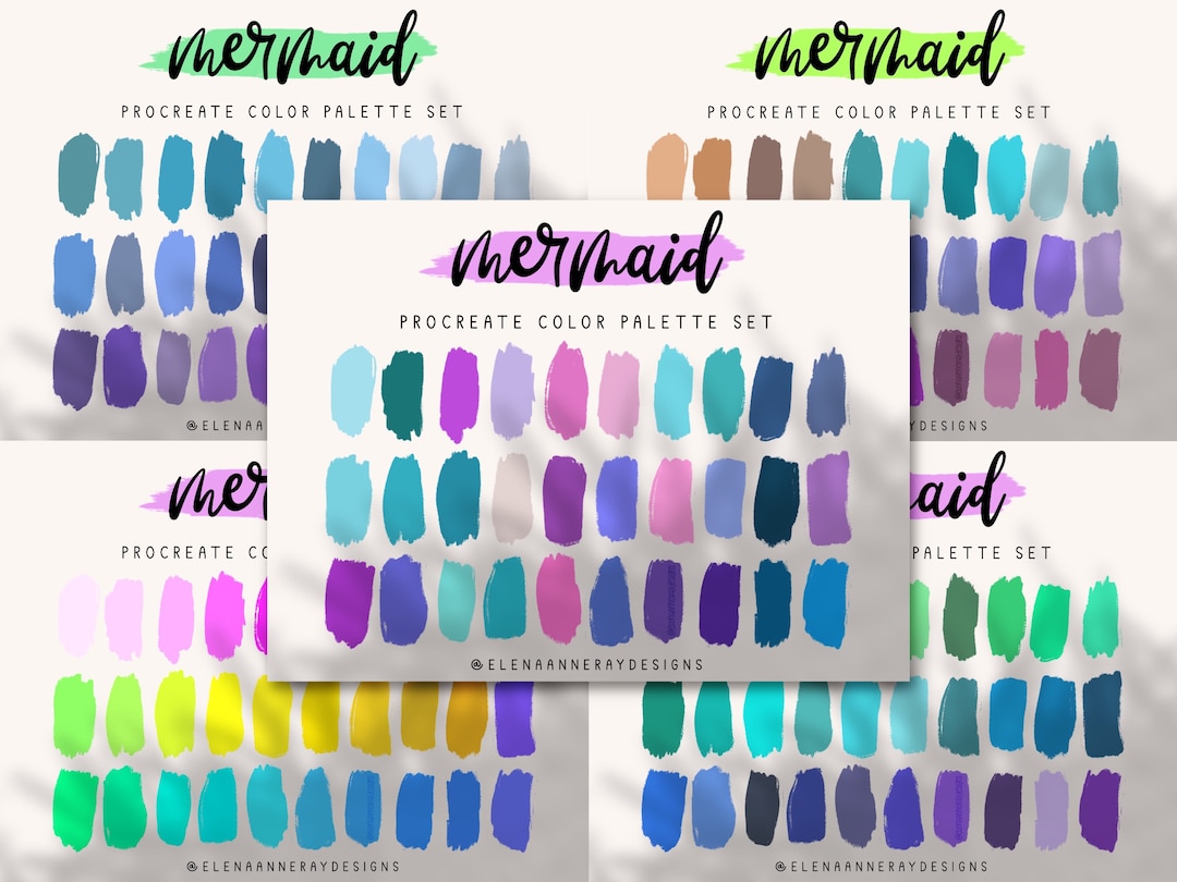 6 Procreate Color Palettes, Mermaid Procreate Color Palette, Ocean ...