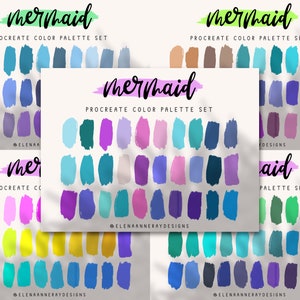 6 Procreate Color Palettes, Mermaid Procreate Color Palette, Ocean ...