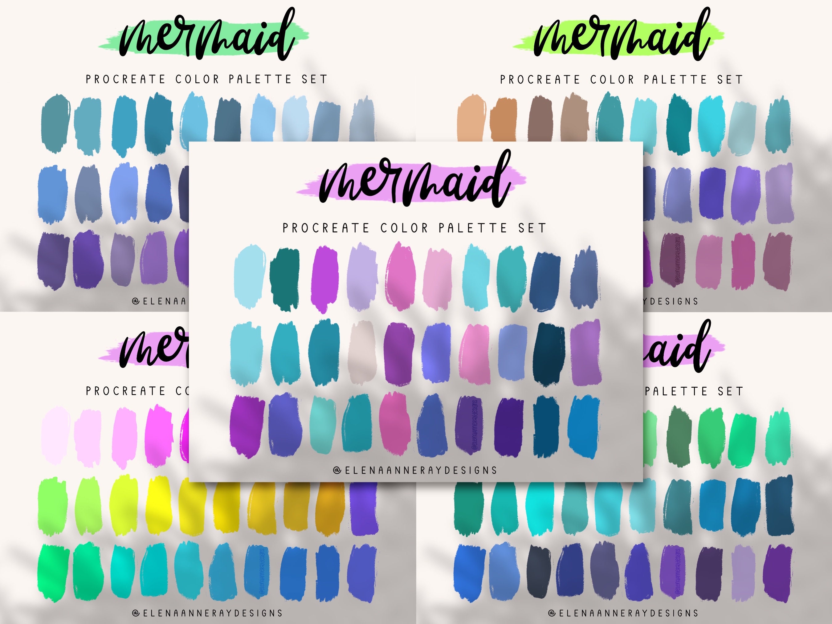 6 Procreate Color Palettes Mermaid Procreate Color Palette - Etsy