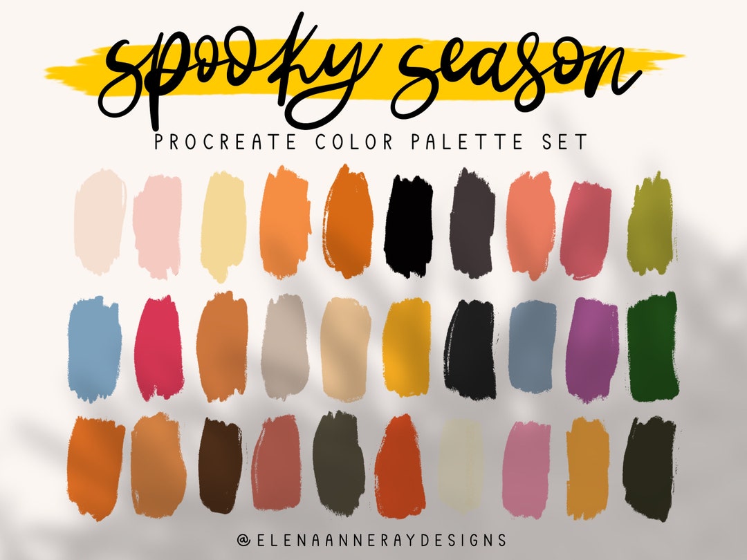 Spooky Season Set of 6 Procreate Color Palettes, Boho Halloween Set ...