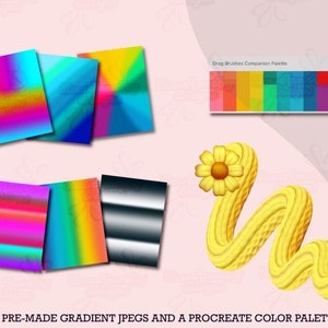 Smudge Procreate Brushes, Gradient Lettering Brushes, Digital Art ...