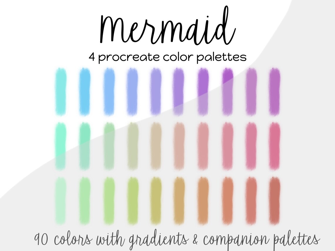 4 Procreate Color Palettes Gradient Procreate Color Palette Etsy