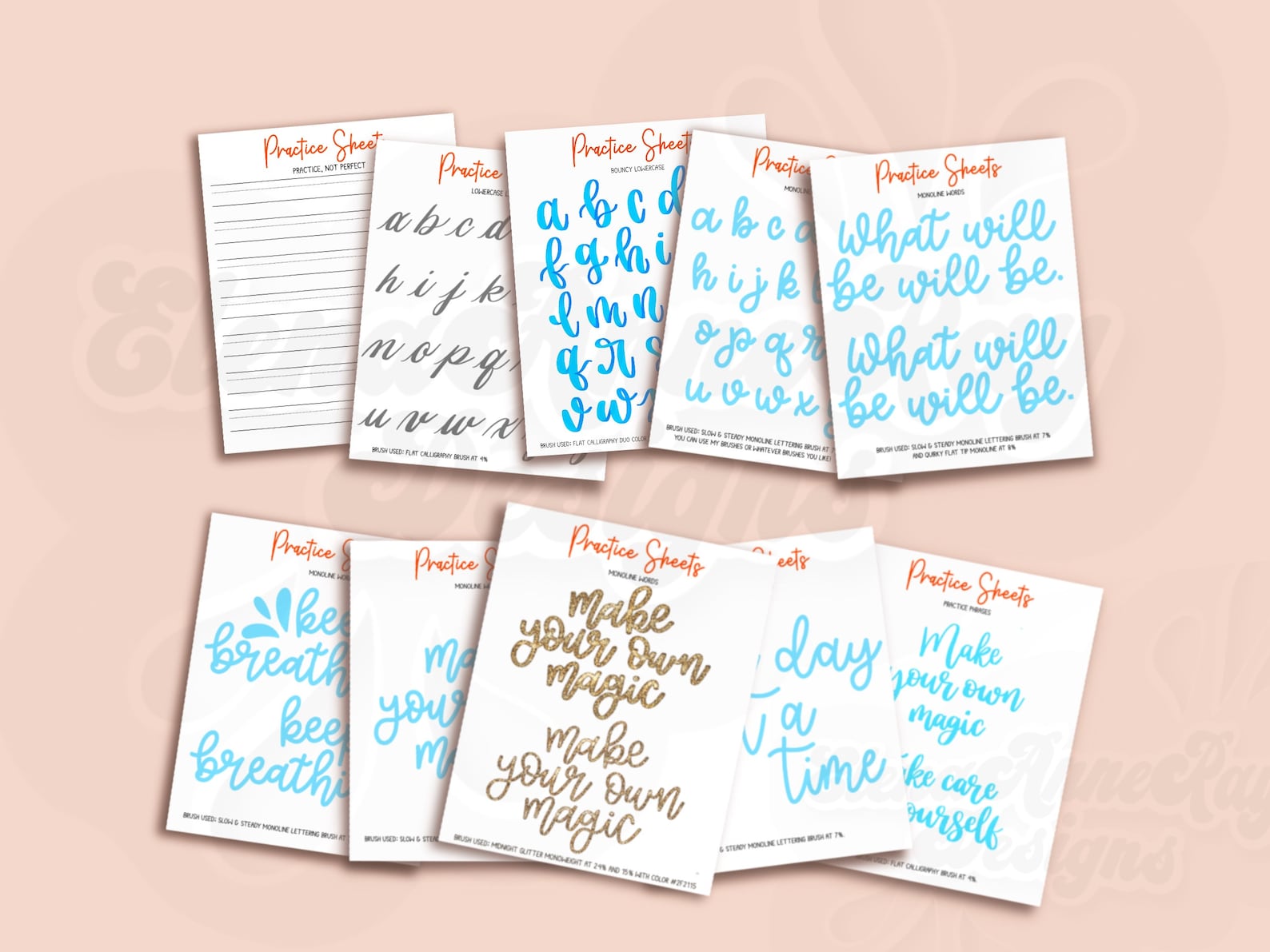 Basic Lettering Sheets Beginner Lettering Workbook Procreate - Etsy