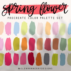 4 Procreate Color Palettes, Warm Tones & Florals, Spring + Summer ...