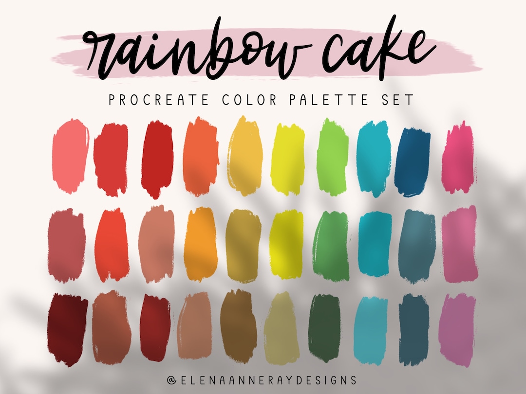 Rainbow Cake Procreate Color Palettes: Happy Bright Colors (6 .swatches ...
