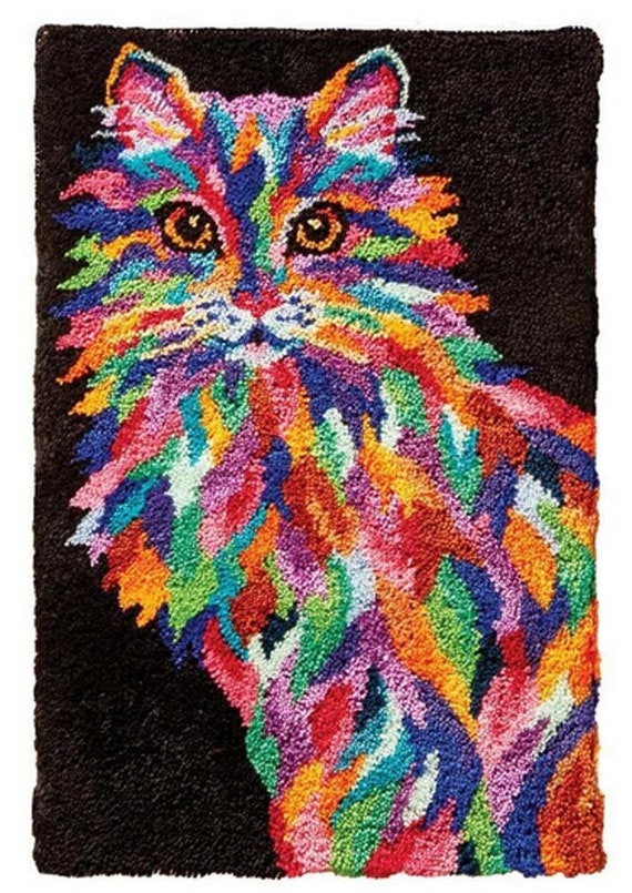 Colourful Cat Latch Hook Rug Kit - Etsy
