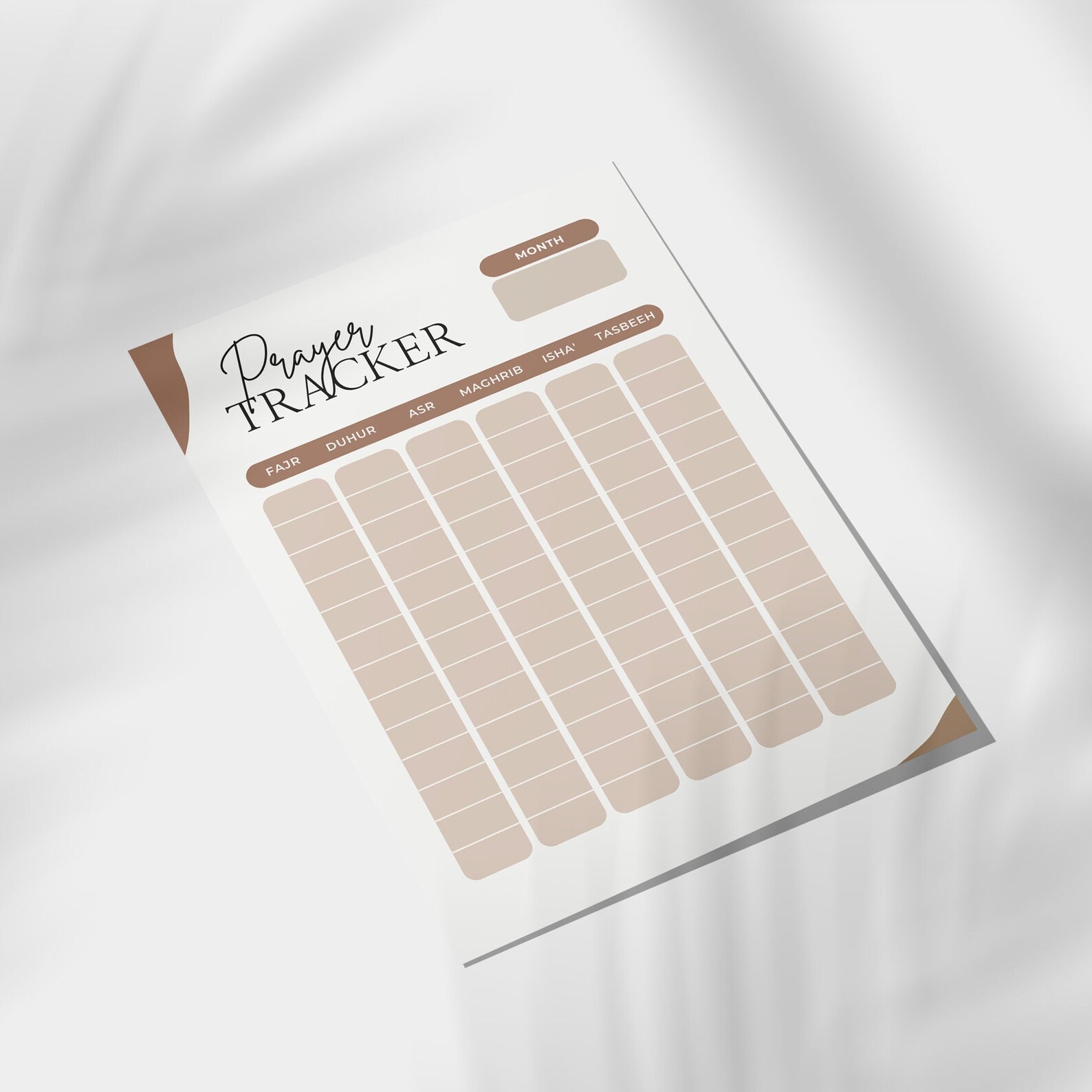Salah Tracker | Muslim Prayer Tracker | Salah Tracker Checklist ...