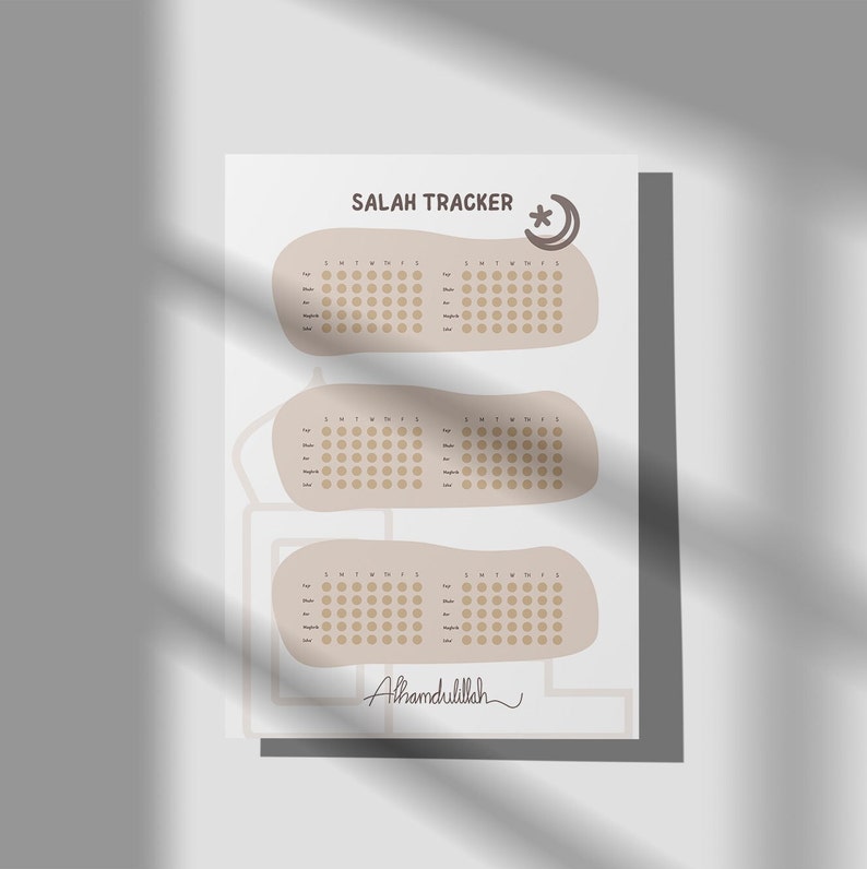 Salah Tracker | Simple Layout | Muslim Prayer Tracker | WEEKLY Salah ...