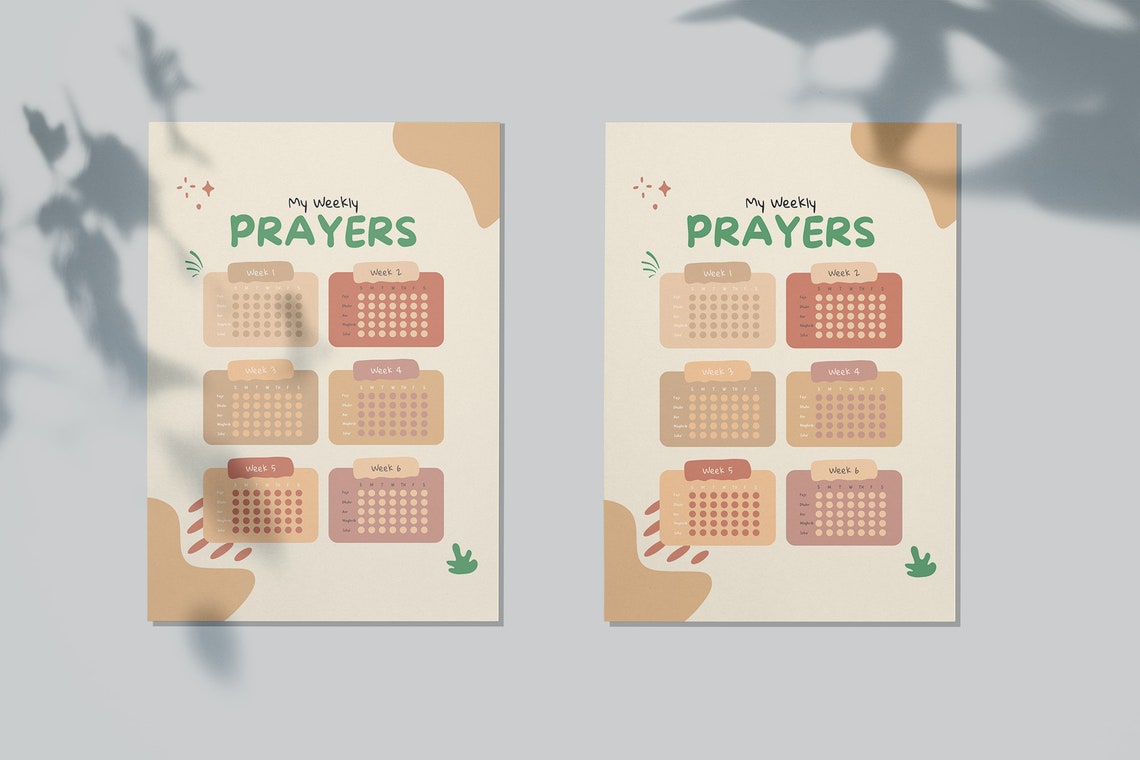 Salah Tracker Muslim Prayer Tracker Salah Tracker Checklist Islamic Art ...