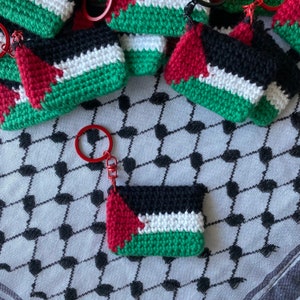 Crochet Palestine Flag Keychain | Handmade Falasteen Keyring | Free ...