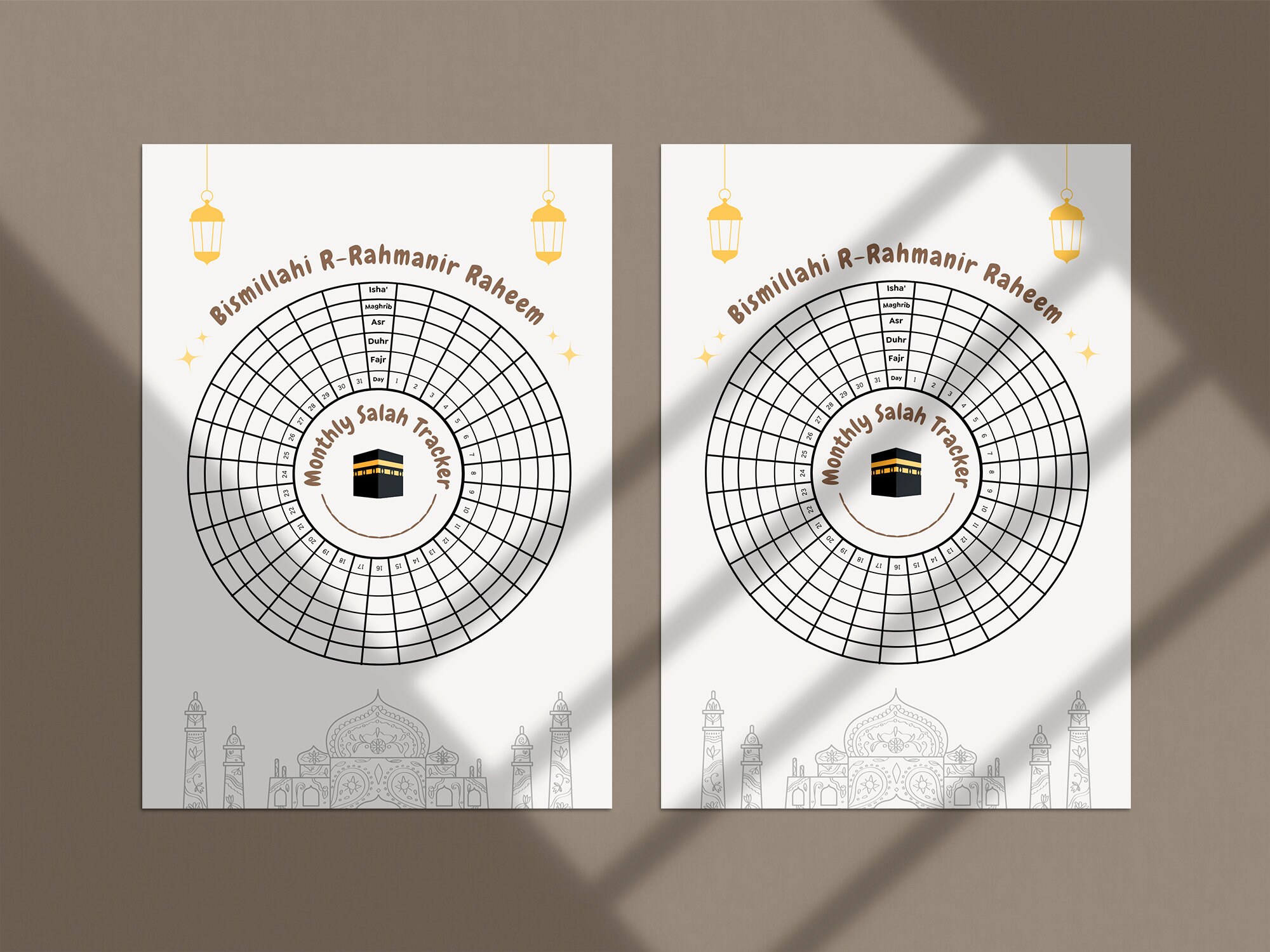 Monthly Salah Tracker: Islamic Prayer Checklist (digital Download) - Etsy