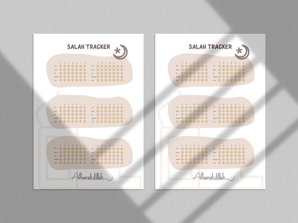Salah Tracker Simple Layout Muslim Prayer Tracker WEEKLY Salah Tracker ...