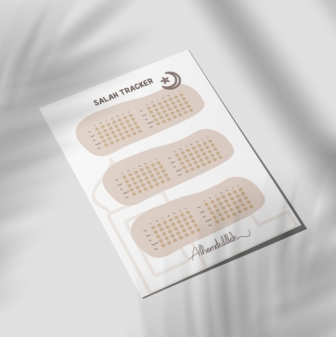 Salah Tracker Simple Layout Muslim Prayer Tracker WEEKLY Salah Tracker ...