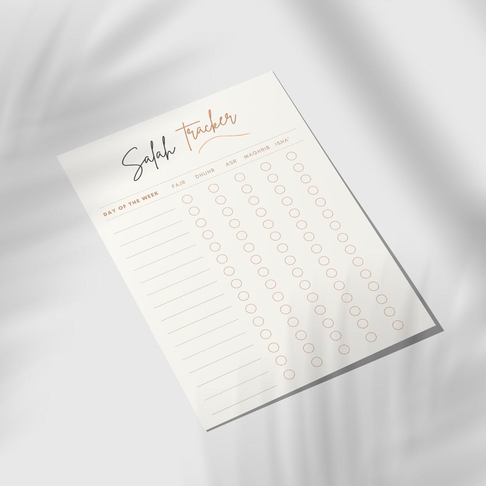 Salah Tracker | Muslim Prayer Tracker | Salah Tracker Checklist ...