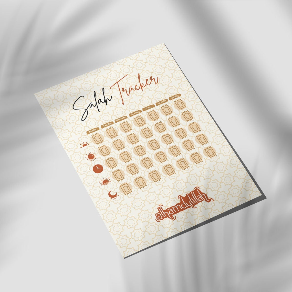 Salah Tracker | Muslim Prayer Tracker | Salah Tracker Checklist ...