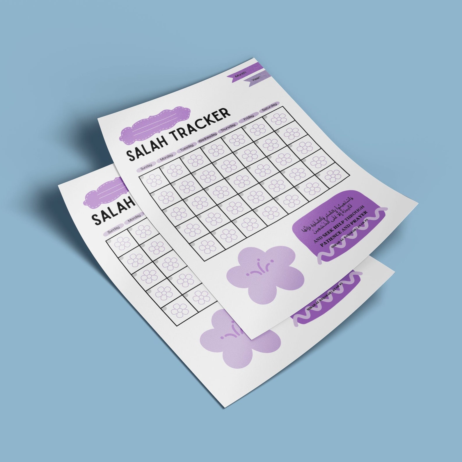 Flower Salah Tracker: Muslim Prayer Checklist (digital Download) - Etsy