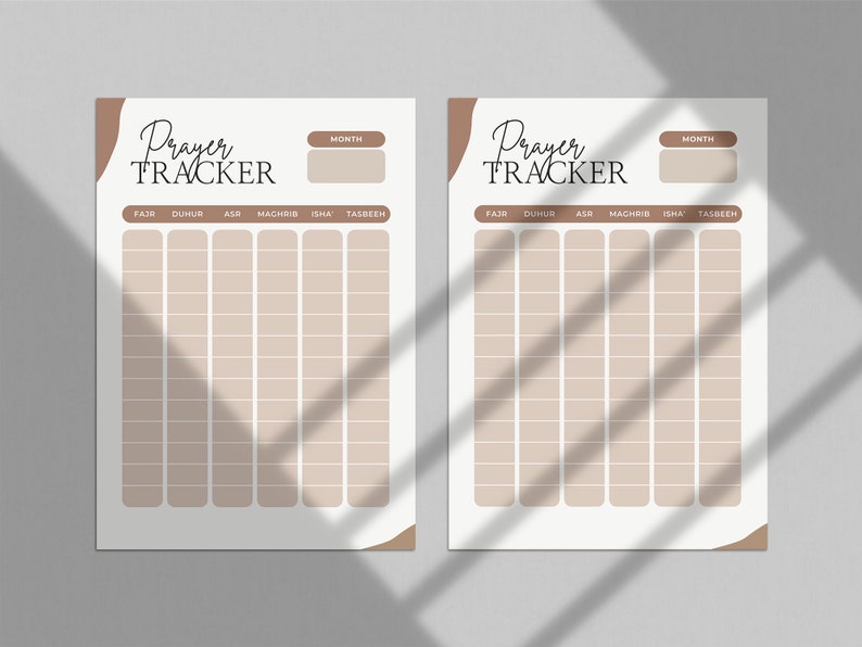 Salah Tracker Checklist: Islamic Prayer Printable (digital Download) - Etsy