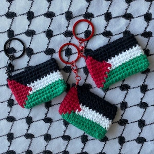 Crochet Palestine Flag Keychain | Handmade Falasteen Keyring | Free ...
