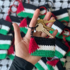 Crochet Palestine Flag Keychain | Handmade Falasteen Keyring | Free ...