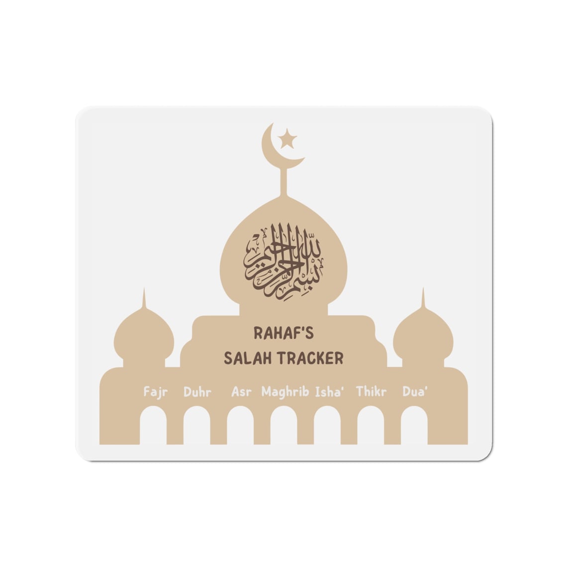 Islamic Fridge Magnet Custom Prayer Tracker Personalized Dry Erase ...