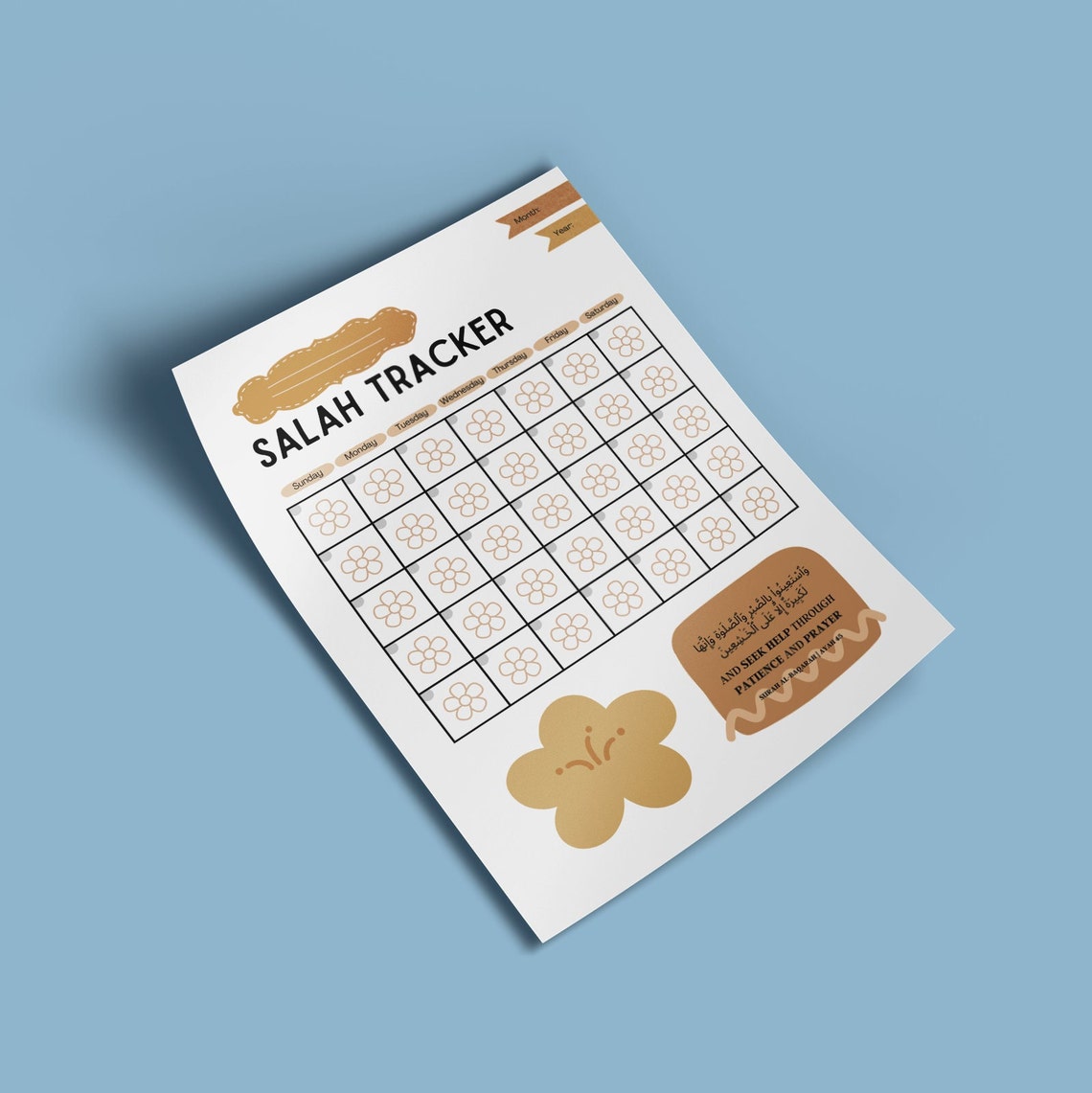 Flower Salah Tracker: Muslim Prayer Checklist (digital Download) - Etsy
