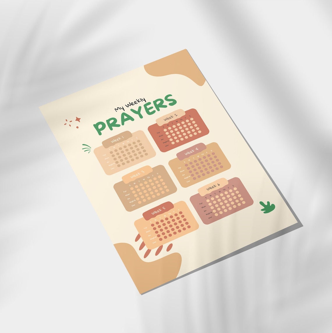 Salah Tracker | Muslim Prayer Tracker | Salah Tracker Checklist ...