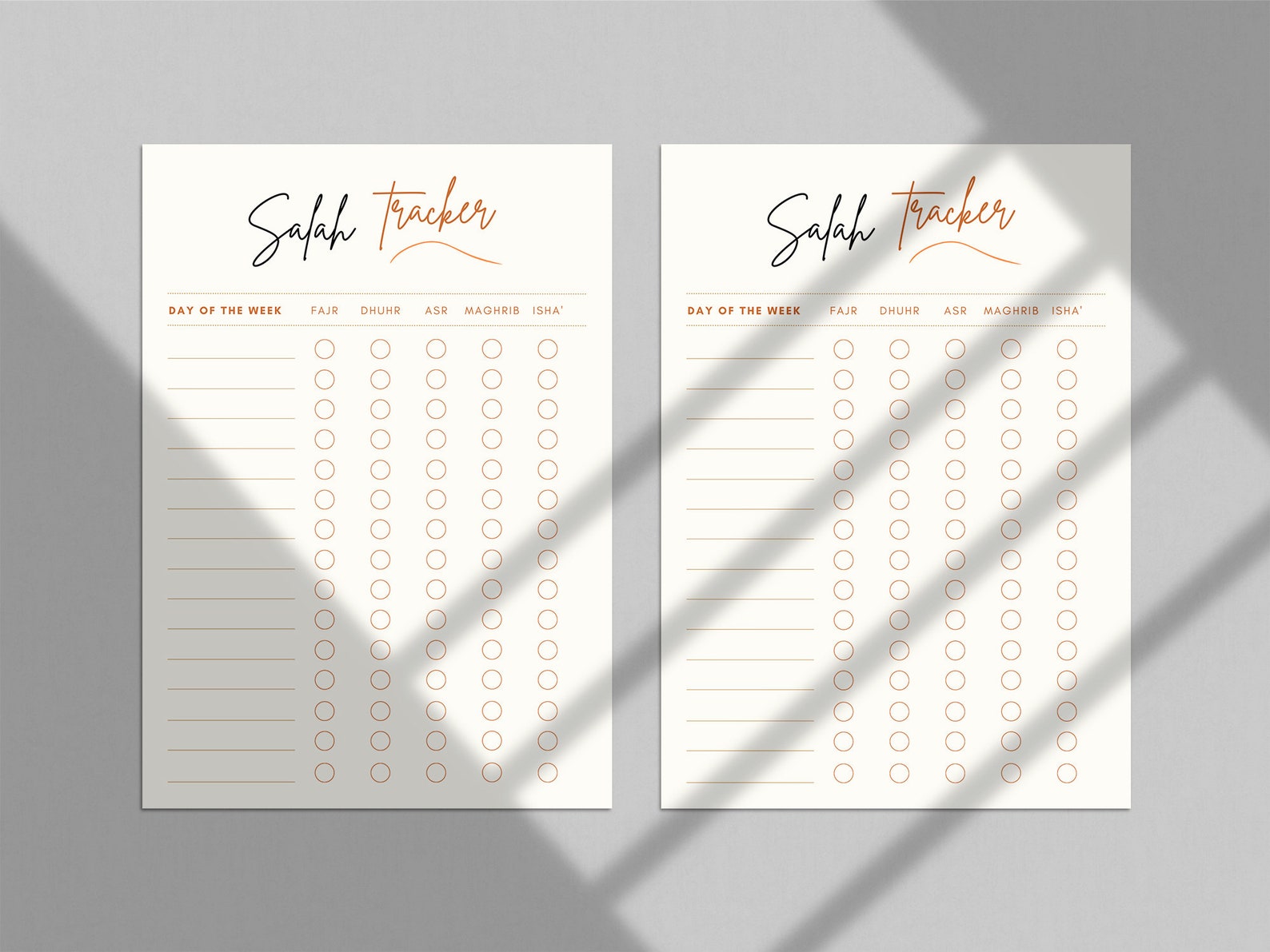Salah Tracker | Muslim Prayer Tracker | Salah Tracker Checklist ...